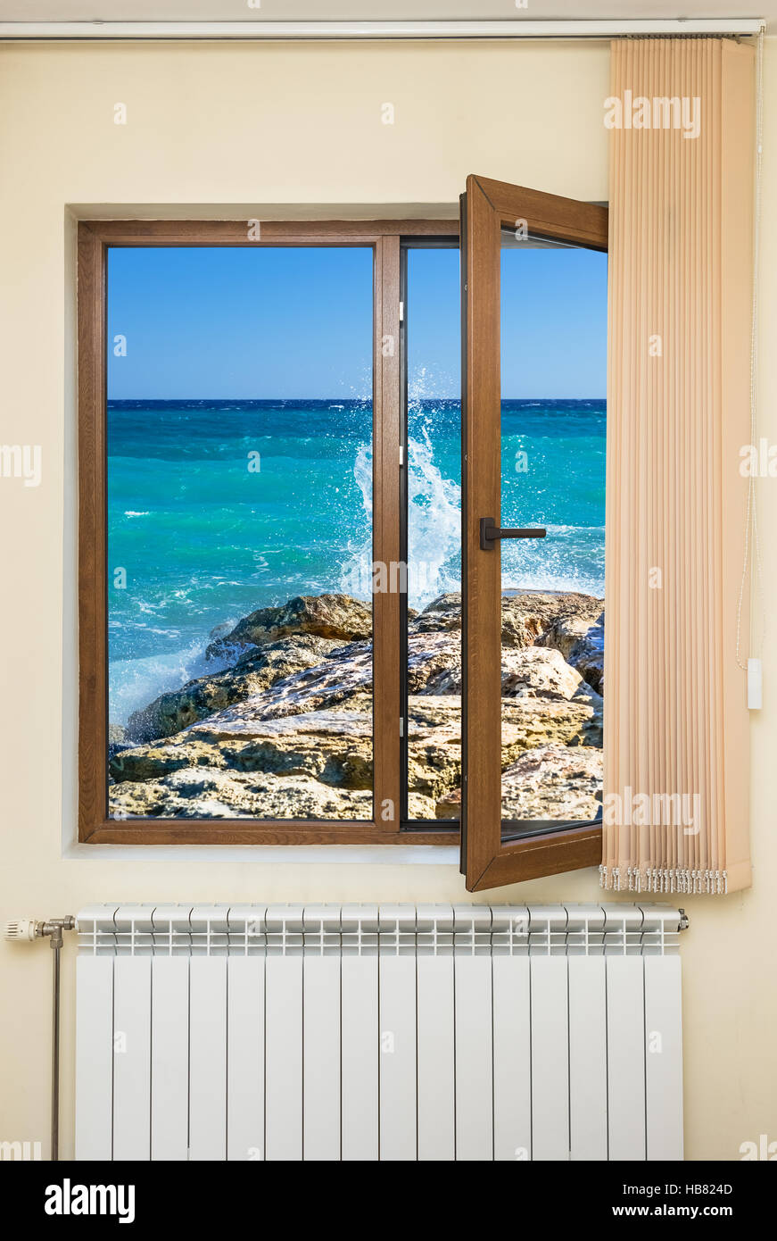 Ocean view window Stock Photo - Alamy