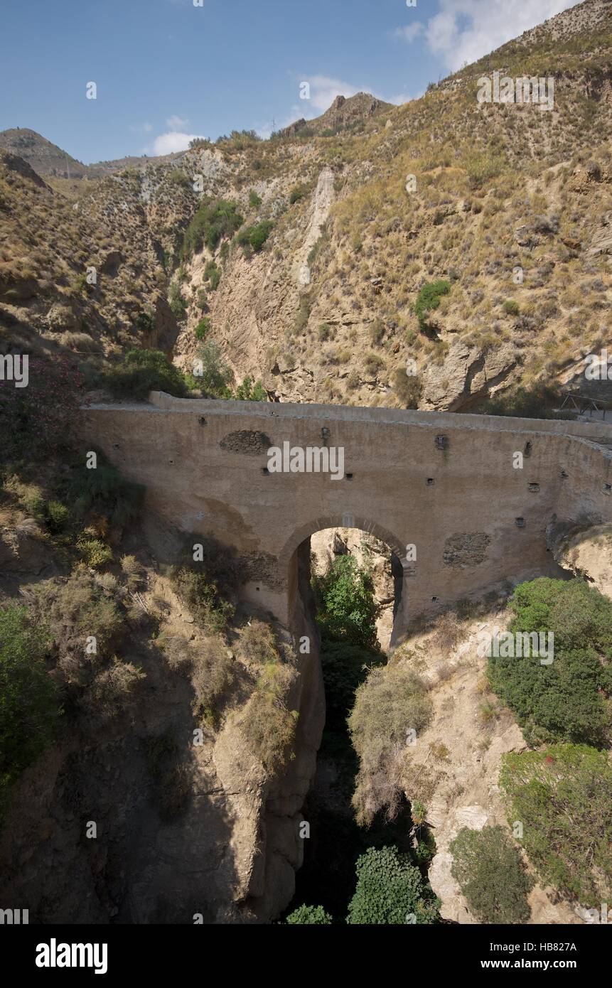 Puente nazari / Nasrid Bridge near Lanjaron, Alpujarra, Spain Stock ...