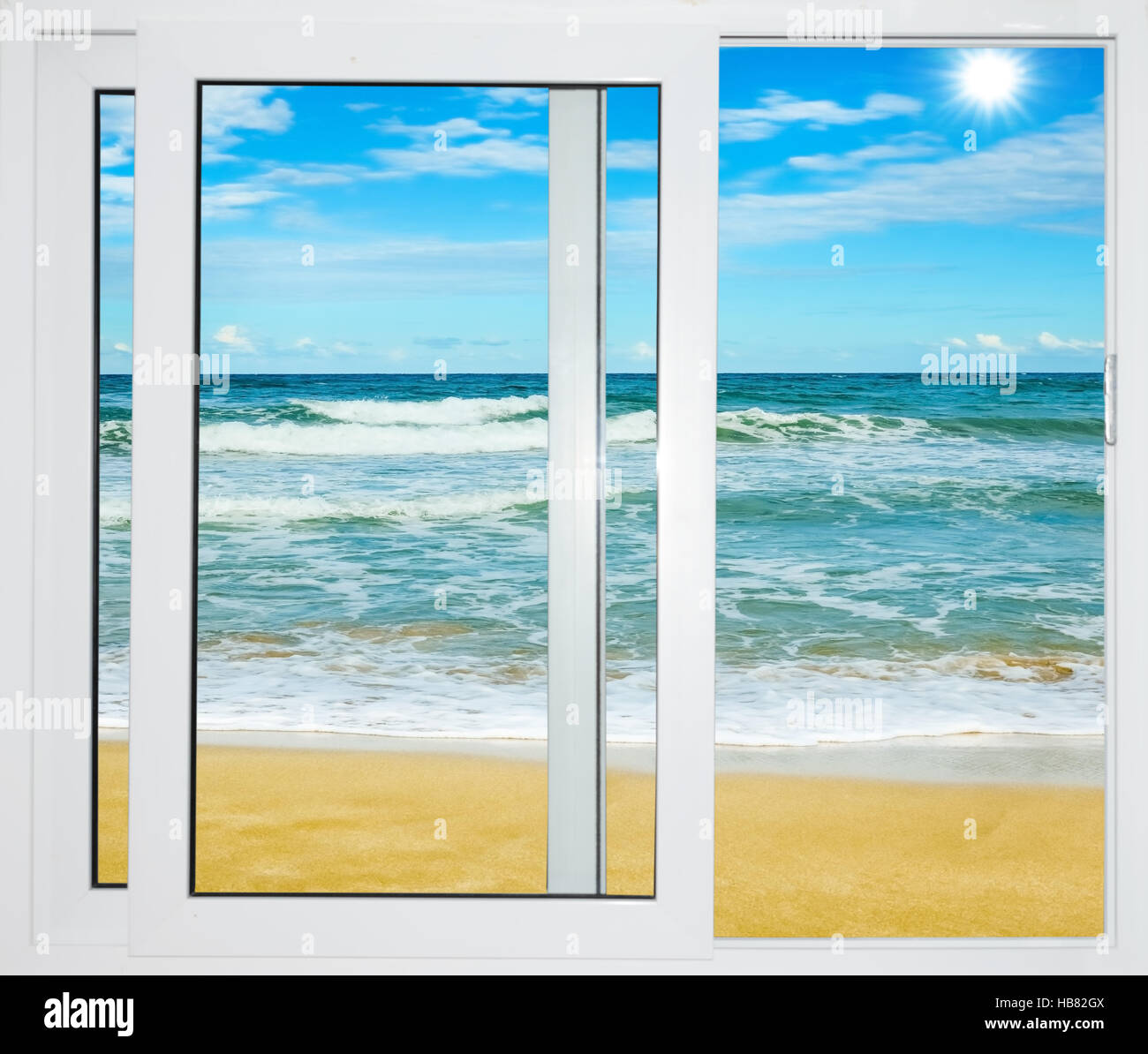 Ocean view window Stock Photo - Alamy
