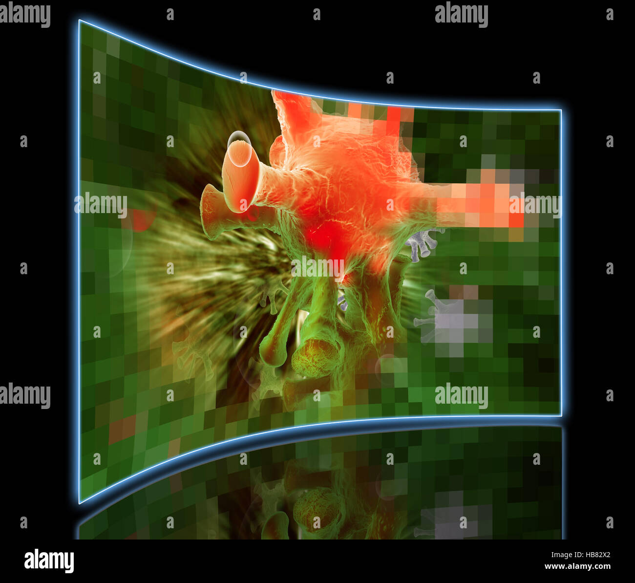 cancer cell pixelated Stock Photo - Alamy