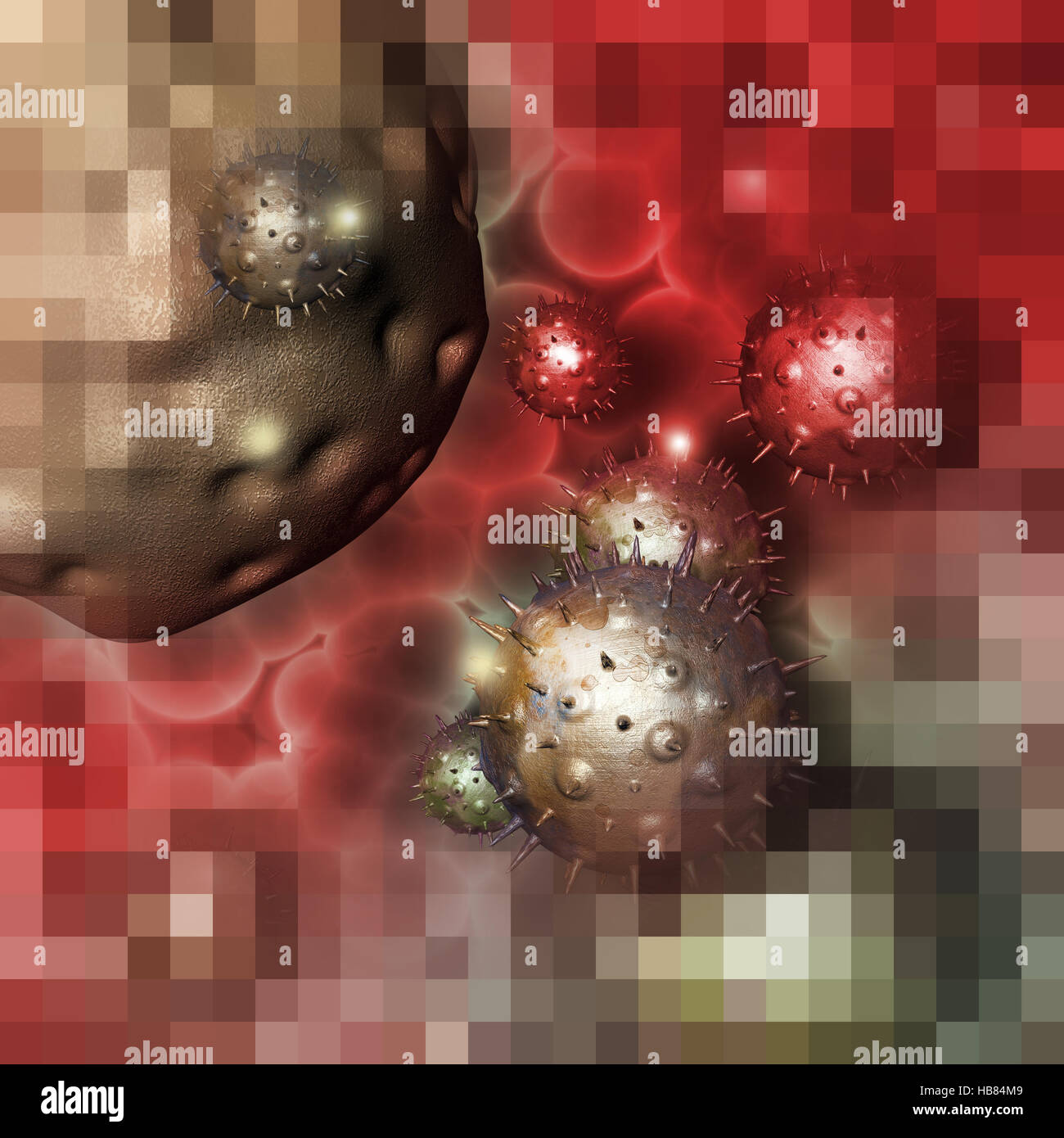 cancer cell pixelated Stock Photo - Alamy