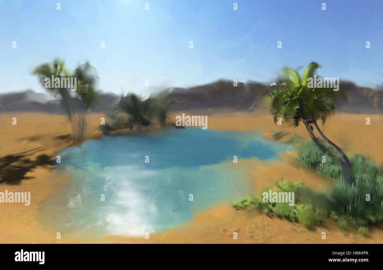Oasis painting hi-res stock photography and images - Alamy