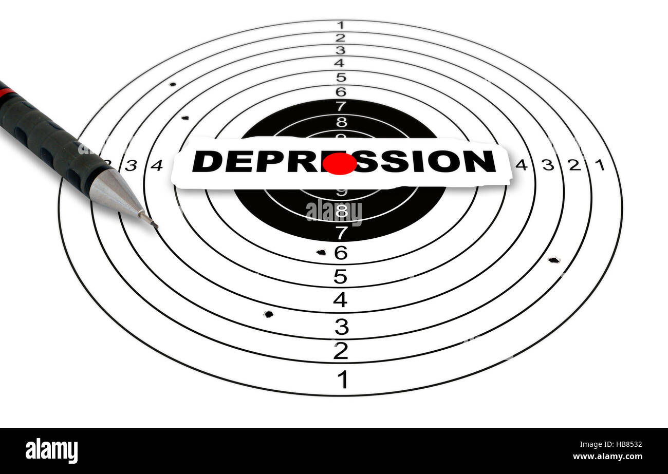 Depression red text on Cut Out Stock Images & Pictures - Alamy