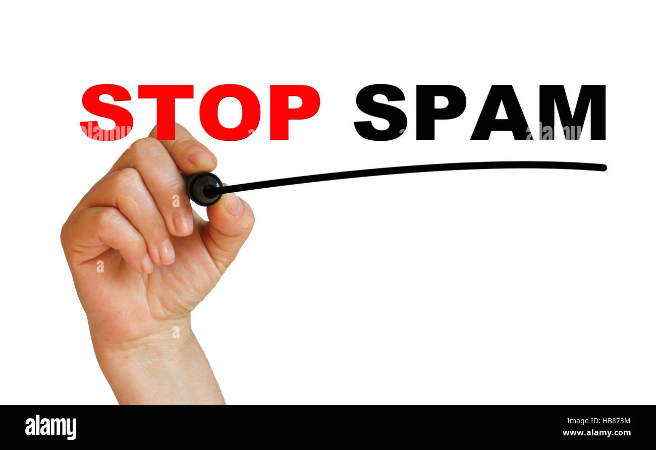 Anti spam text Cut Out Stock Images & Pictures - Alamy