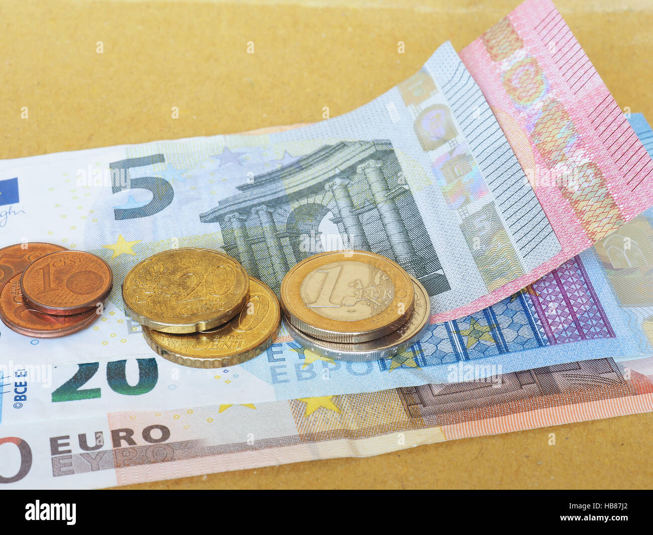 Euro coins and notes Stock Photo - Alamy