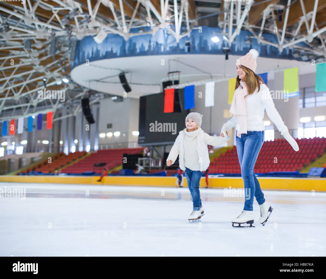 Family at stadium Stock Photo - Alamy
