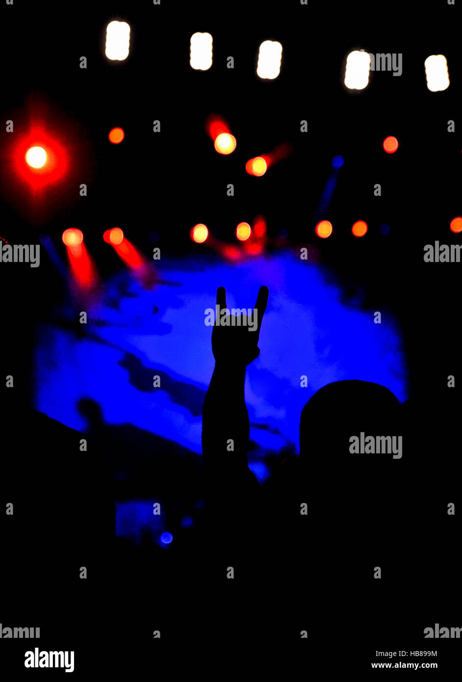 Rock hand sign concert hi-res stock photography and images - Alamy