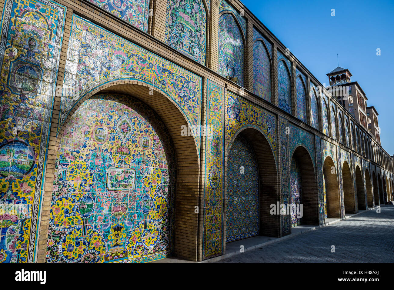 Tiled wall in Golestan Palace in Tehran, capital of Iran Stock Photo ...