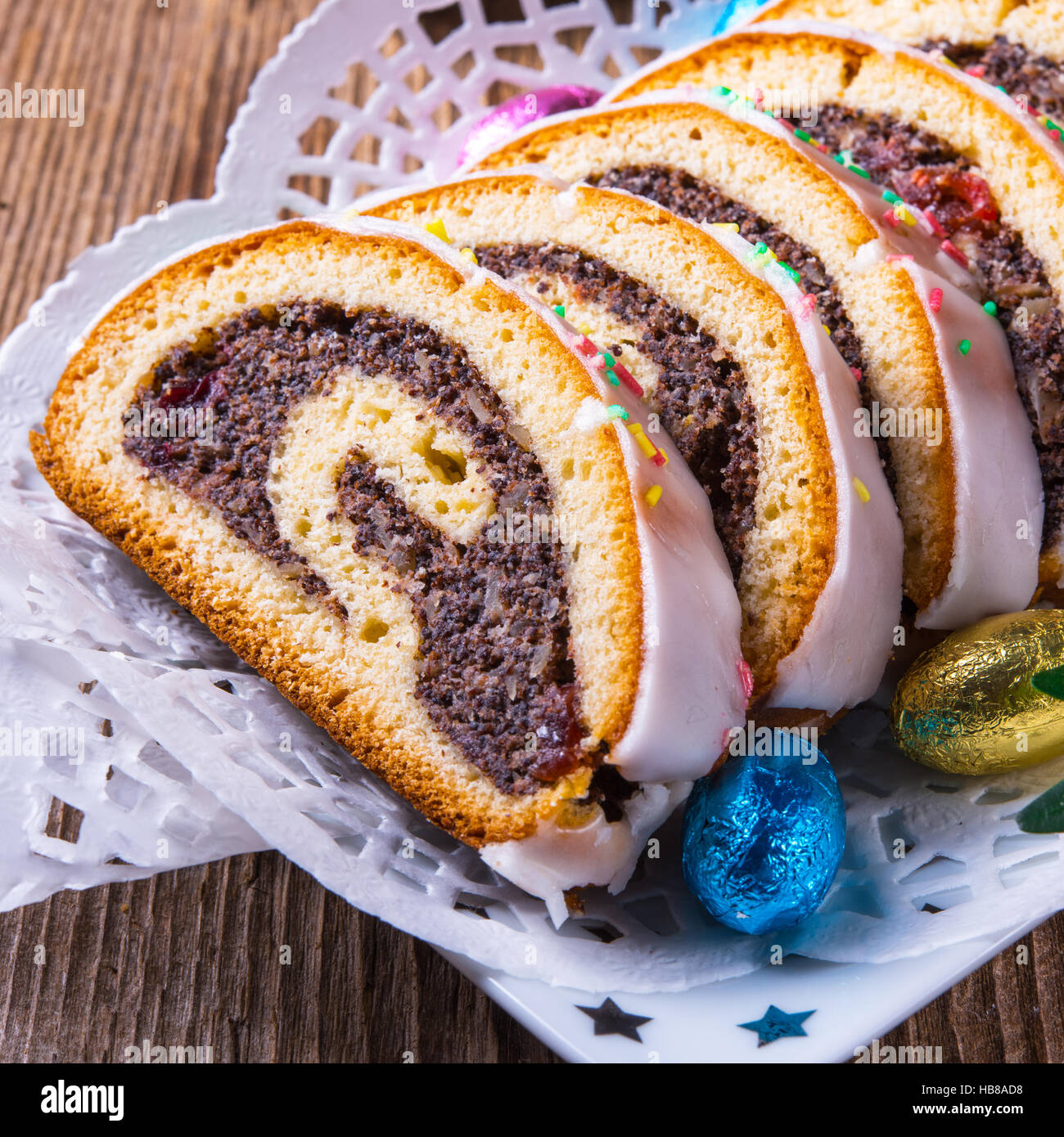 Poppy cake with fruit hi-res stock photography and images - Alamy
