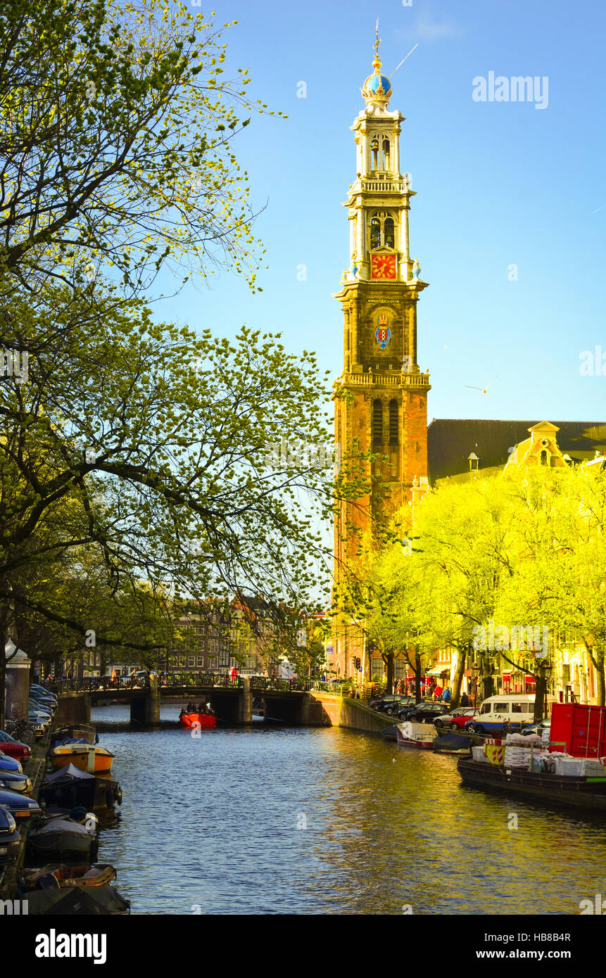 spring evening in amsterdam Stock Photo - Alamy