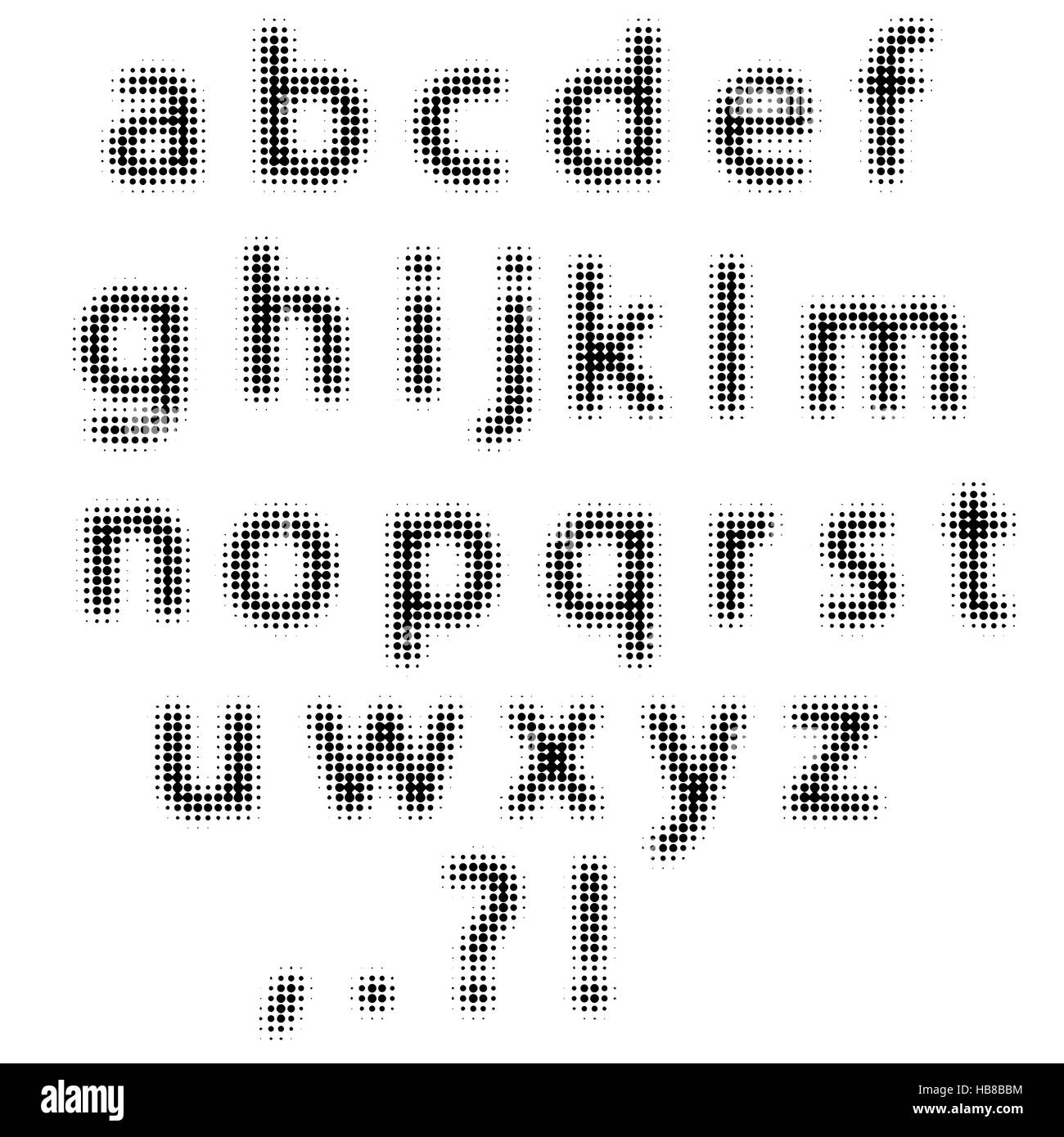 Set of Black Halftone Letters Stock Photo - Alamy