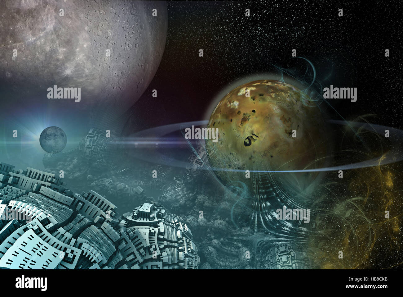 planet with rings Stock Photo - Alamy