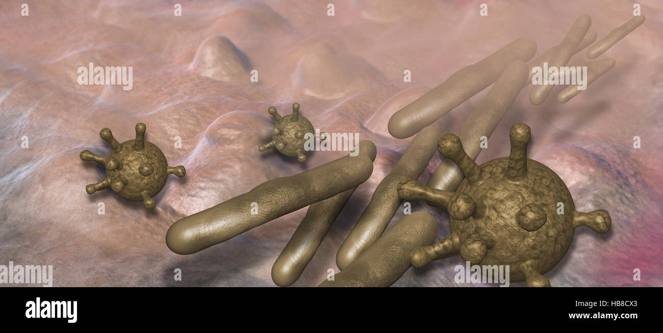 Virus and bacterium Stock Photo - Alamy