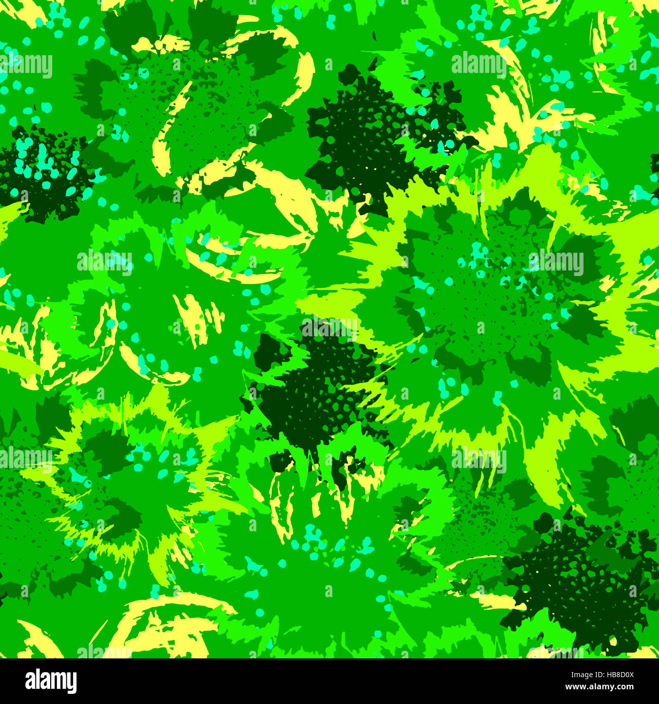 seamless pattern green flowers Stock Photo - Alamy