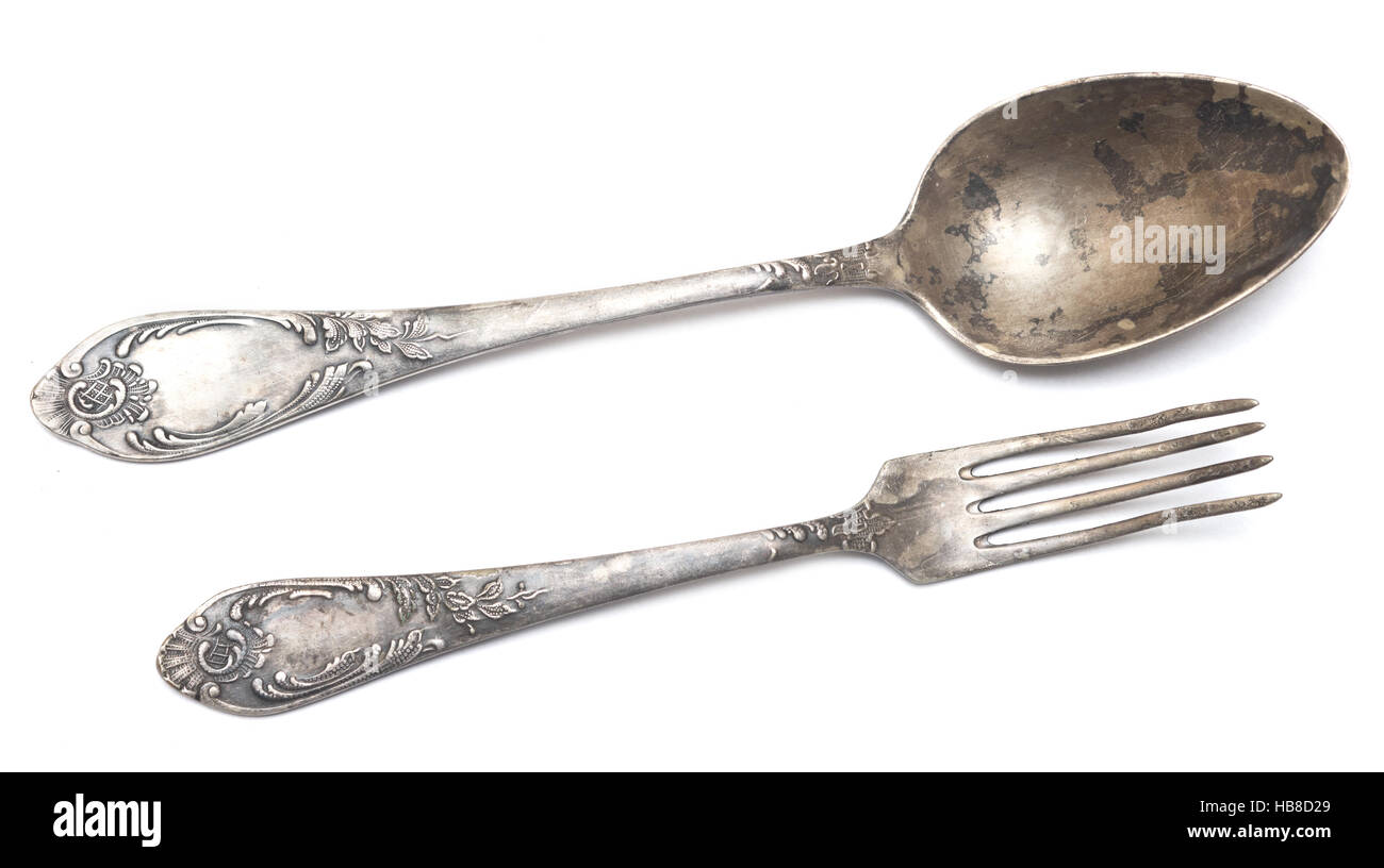 fork and spoon isolated Stock Photo - Alamy