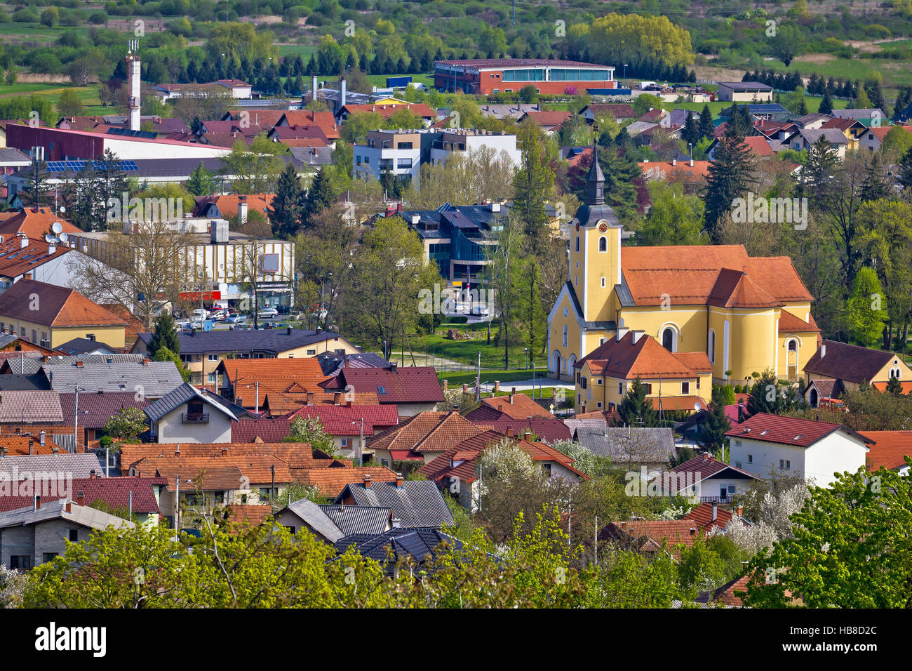 Town of Ivanec aerial view Stock Photo - Alamy