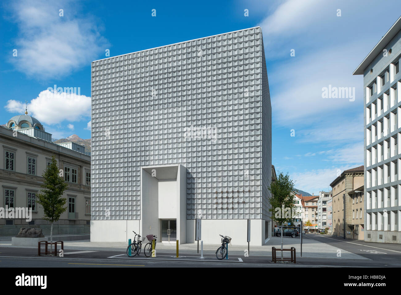 Bündner art museum, extension, old art museum left, Chur, Canton of ...