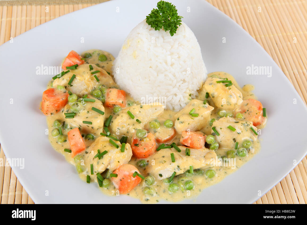 Chicken with rice Stock Photo - Alamy