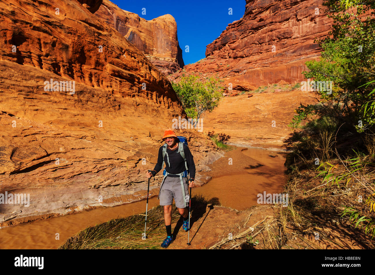 Hike in Coyote gulch Stock Photo - Alamy