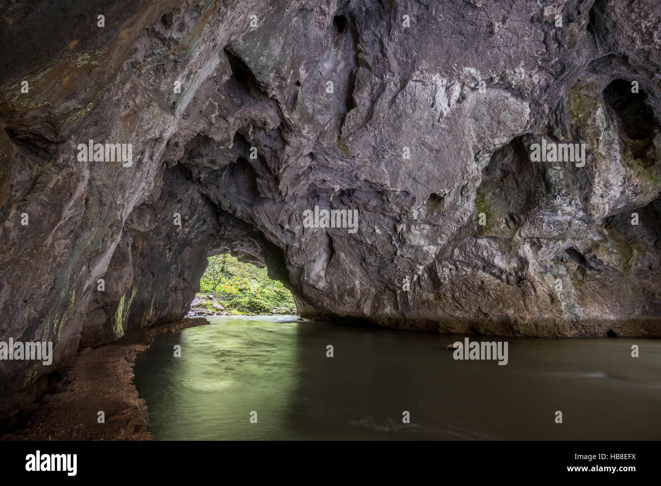 Rock bridge in Zelske Jama cave, River Rak, Rakov Skocjan, Littoral ...