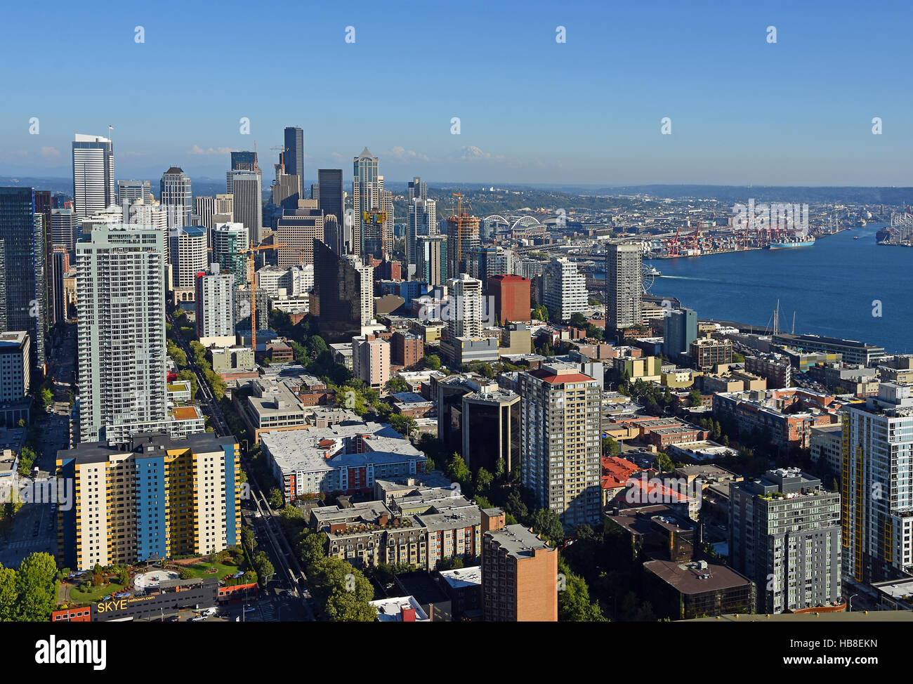 Skyline with Elliott Bay, Seattle, Washington, USA Stock Photo - Alamy