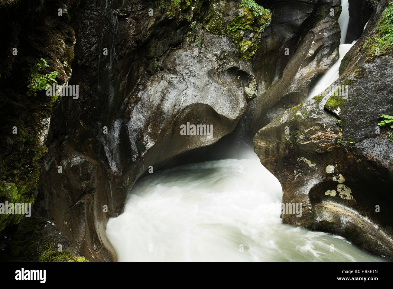Water flowing through gorge, Wildgerlostal, Zillertal, Tyrol, Austria ...