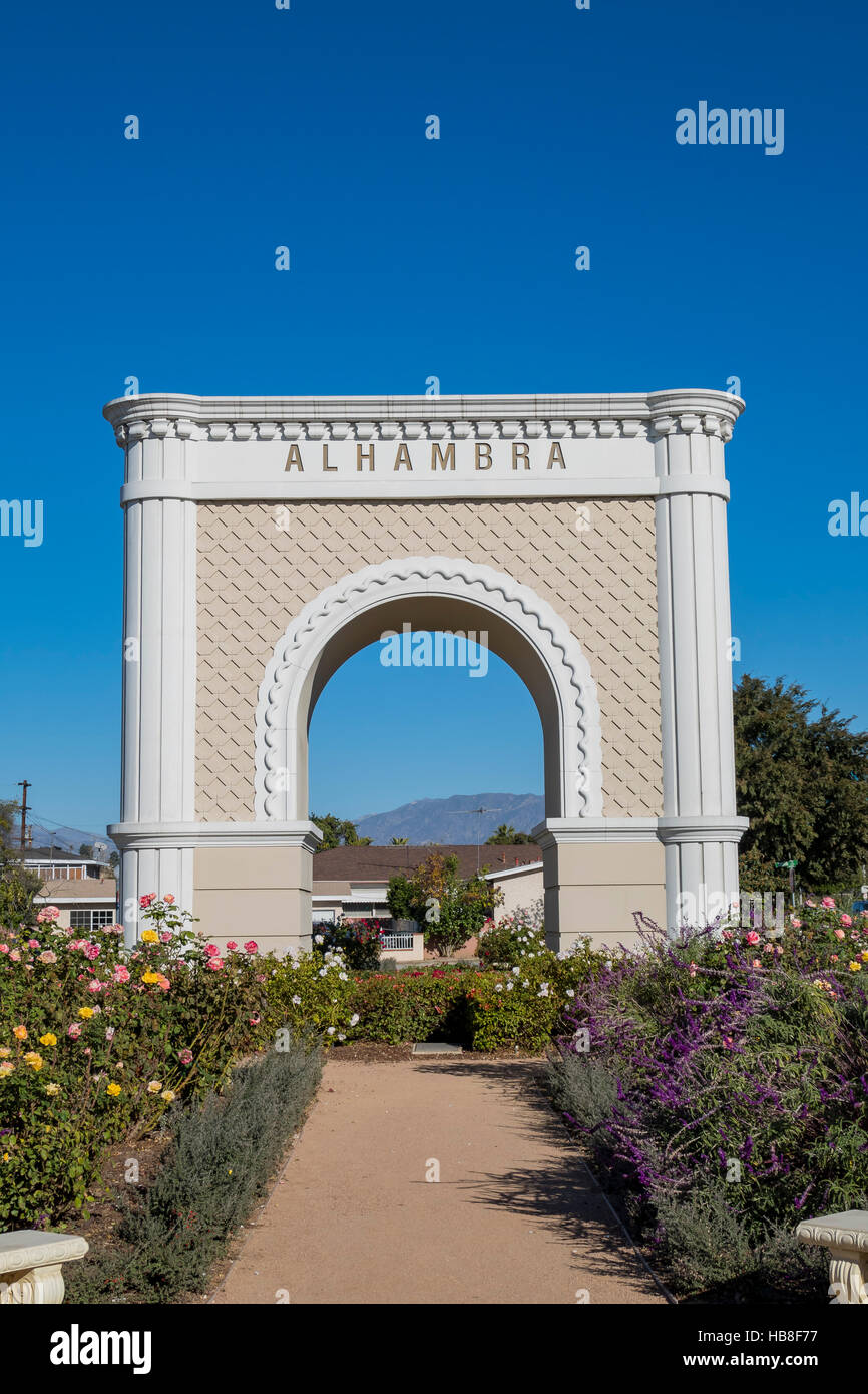 The big Alhambra symbol landmark of Los Angeles, California Stock Photo ...