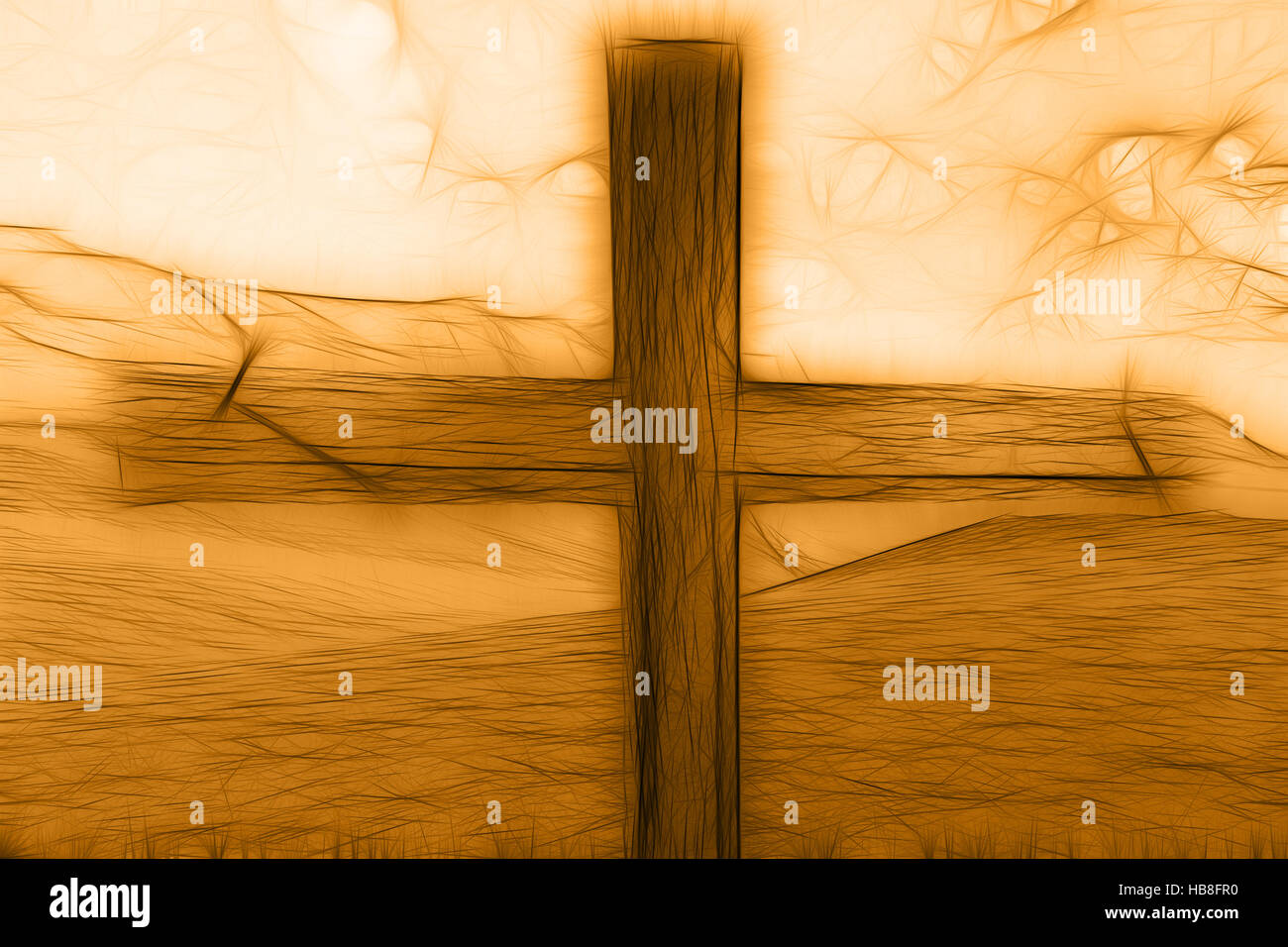 The cross end two nails Stock Photo - Alamy