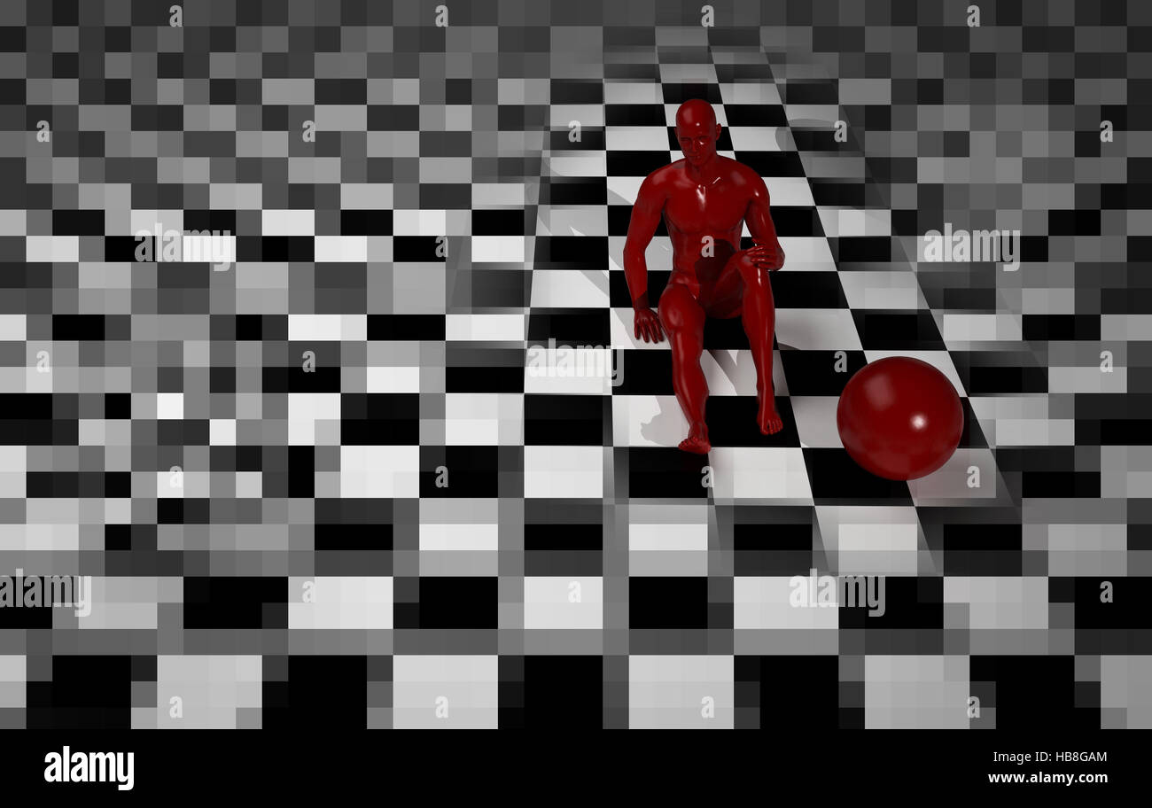 Checkered art composition Stock Photo - Alamy