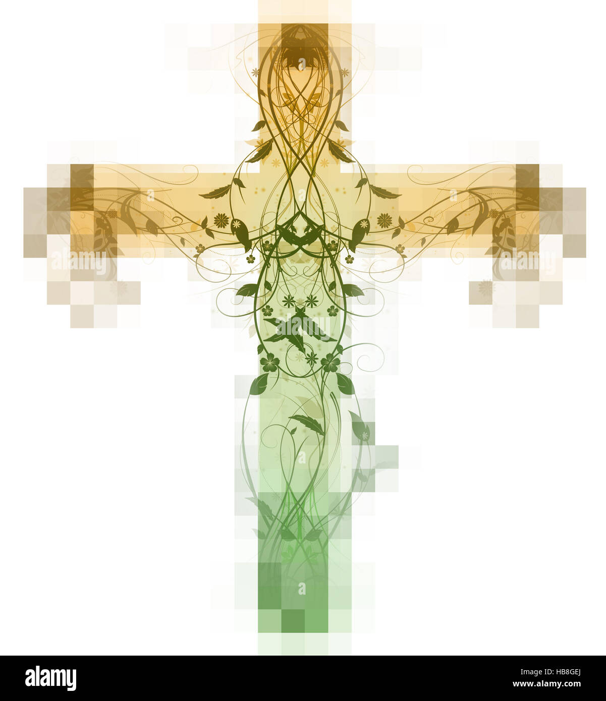 Floral cross of christ hi-res stock photography and images - Alamy