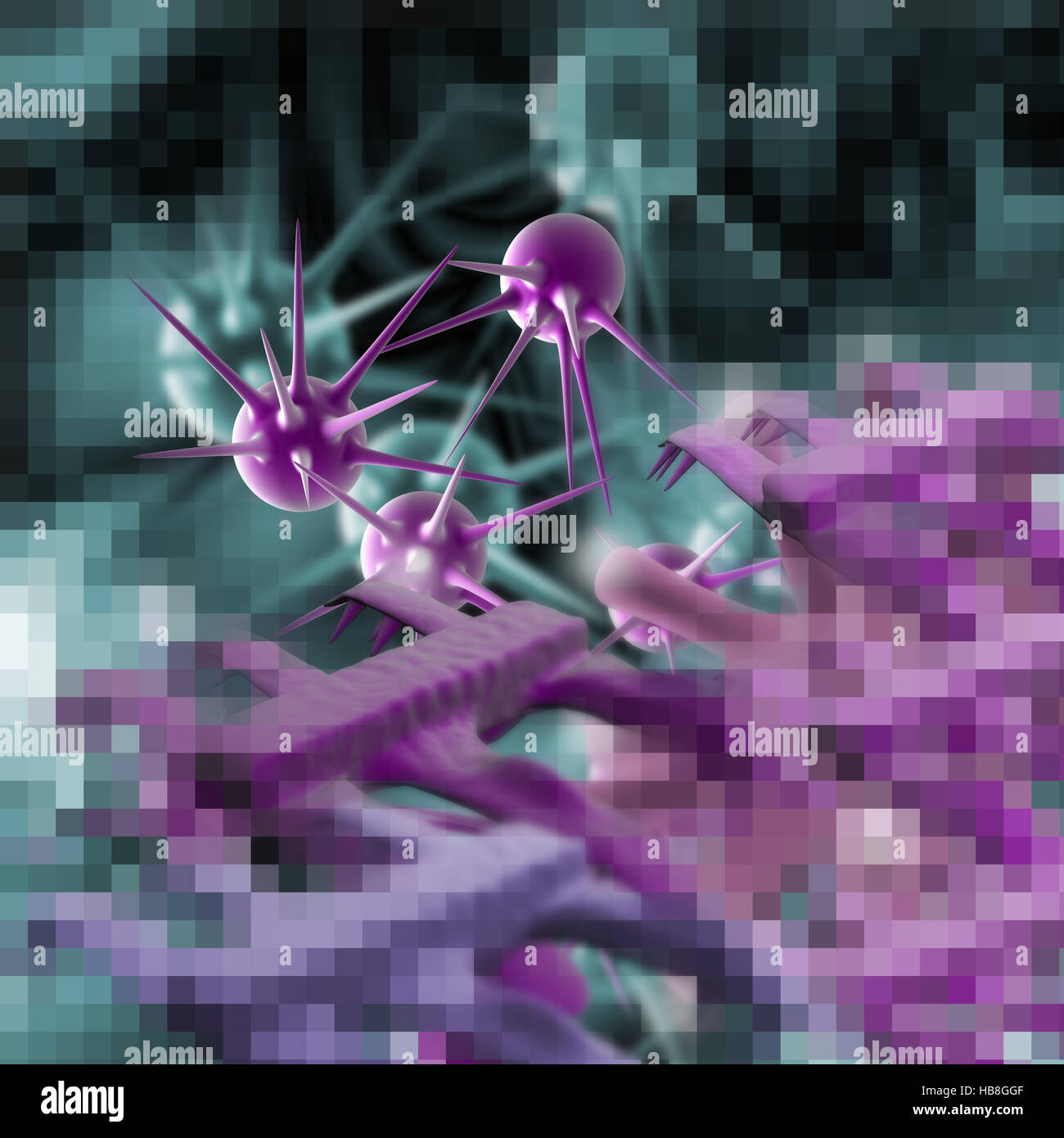 cancer cell pixelated Stock Photo - Alamy