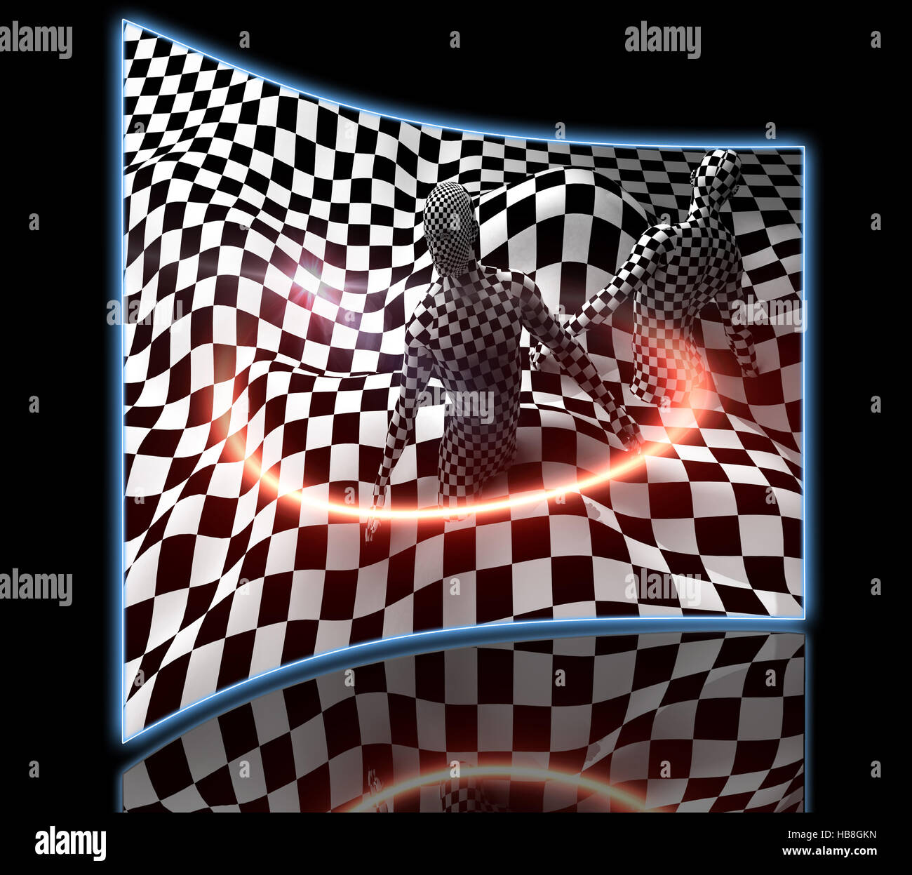 Black end White checkered man Stock Photo - Alamy