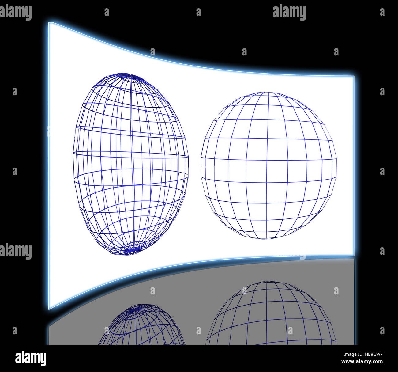 wire frame of two spheres Stock Photo - Alamy