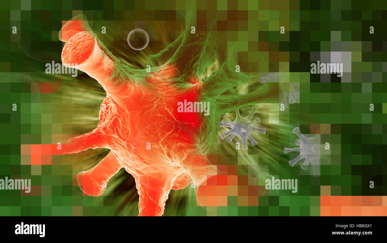 cancer cell pixelated Stock Photo - Alamy
