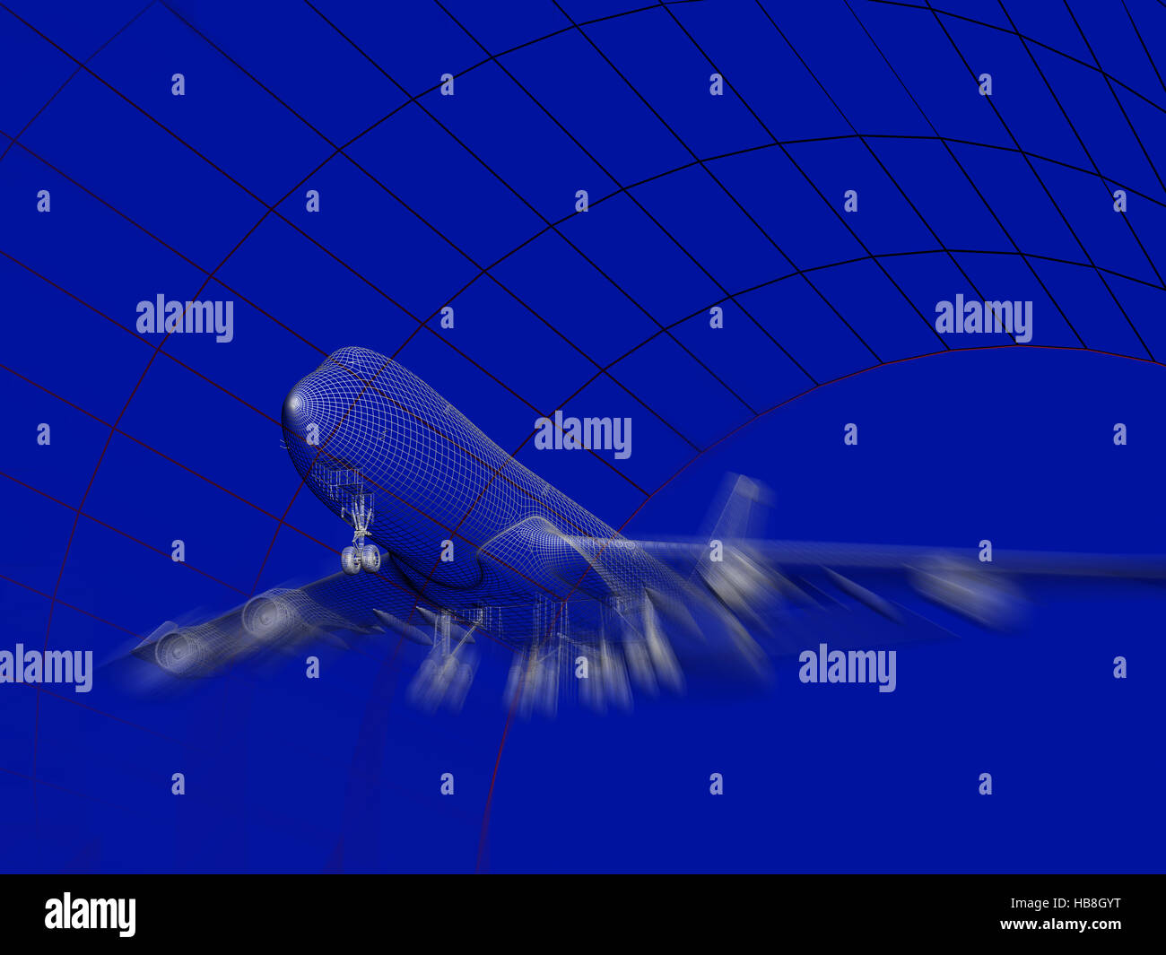 Aircraft Model In Wind Tunnel Stock Photo - Alamy