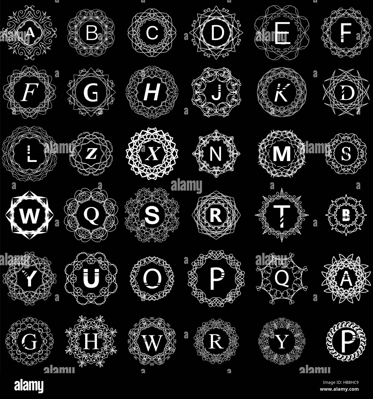 Simple Monogram Design Template Stock Photo - Alamy