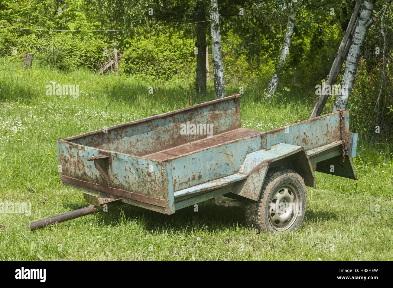 Old cargo trailer platform Stock Photo - Alamy
