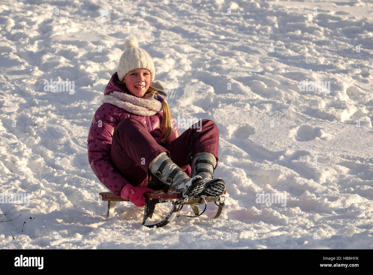 Sledding down hill hi-res stock photography and images - Alamy
