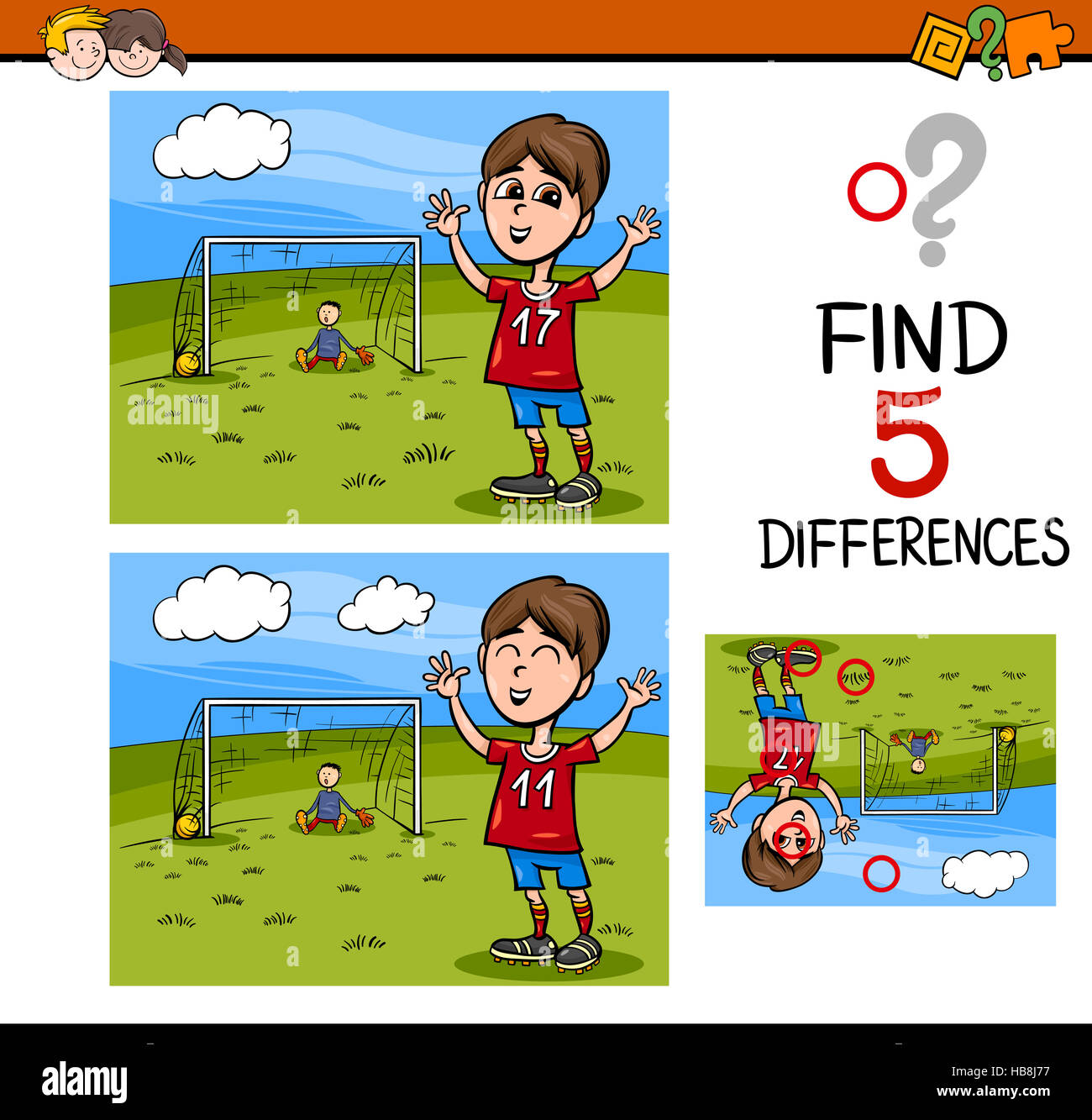 preschool differences activity task Stock Photo - Alamy