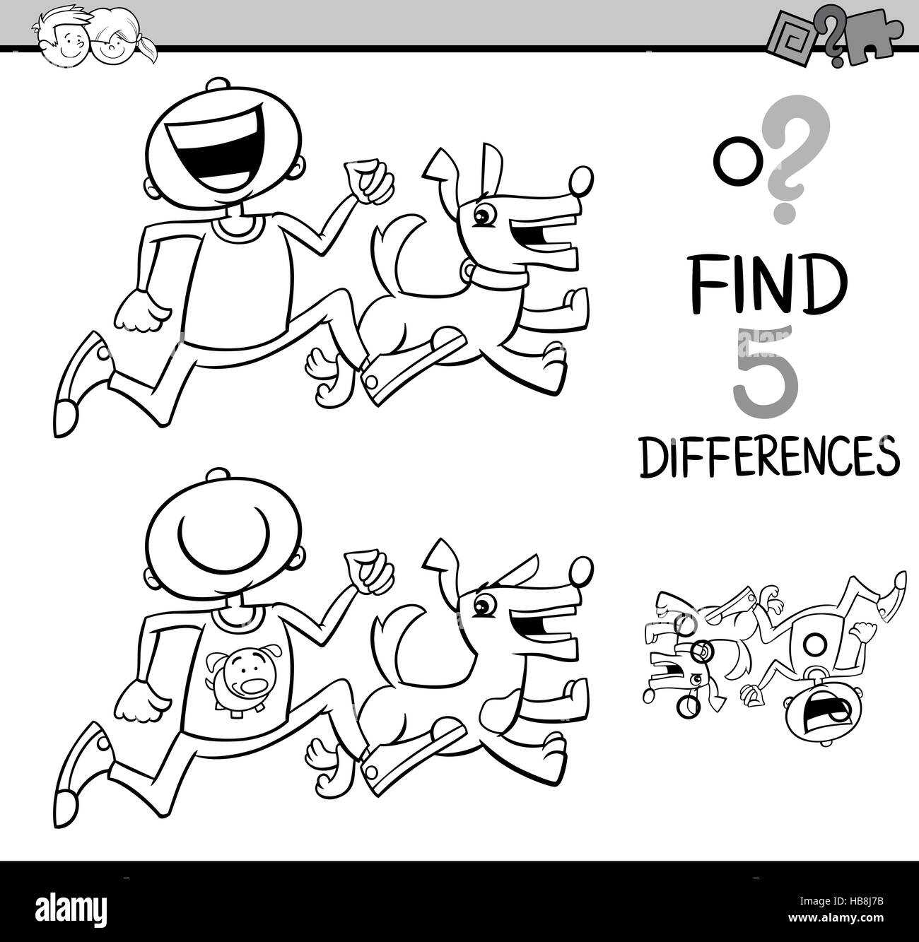 differences task coloring book Stock Photo - Alamy