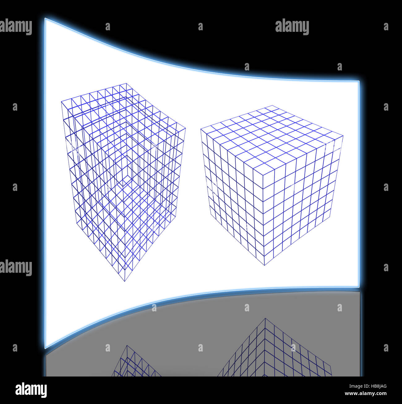 wireframe of two boxes Stock Photo - Alamy