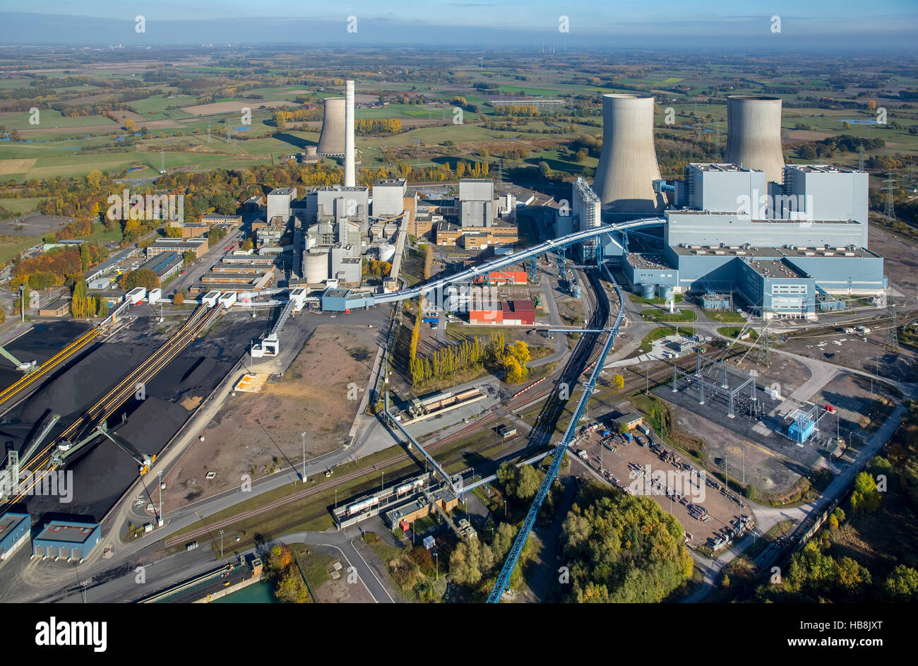 Aerial view, Westfalen power plant, RWE Power, INNOGY, coal power plant ...