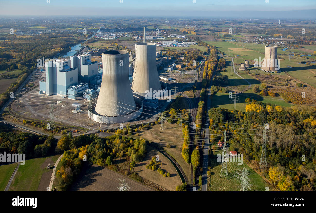 Aerial view, Westfalen power plant, RWE Power, INNOGY, coal power plant ...