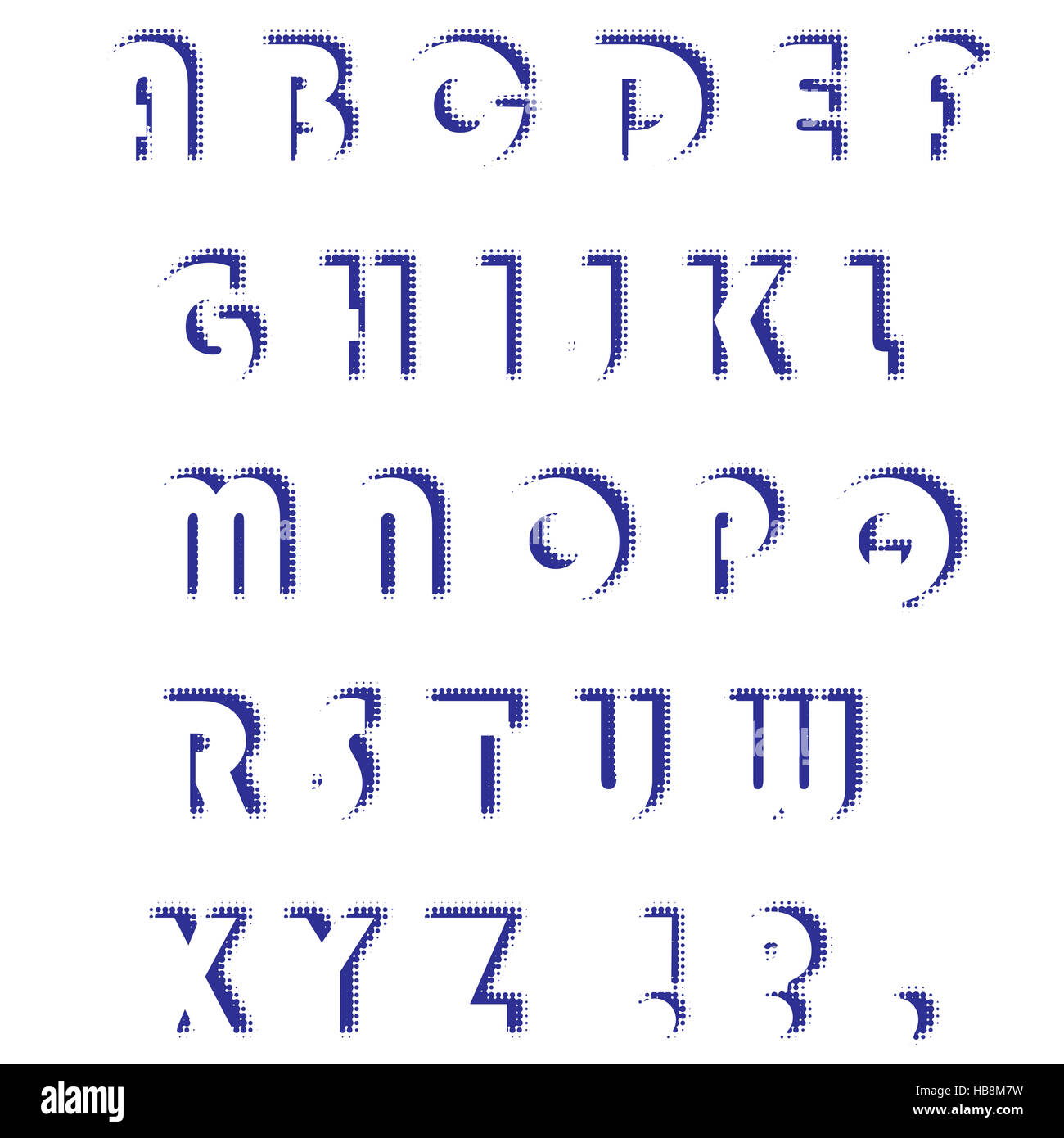 Set of Letters. Halftone Alphabet Stock Photo - Alamy