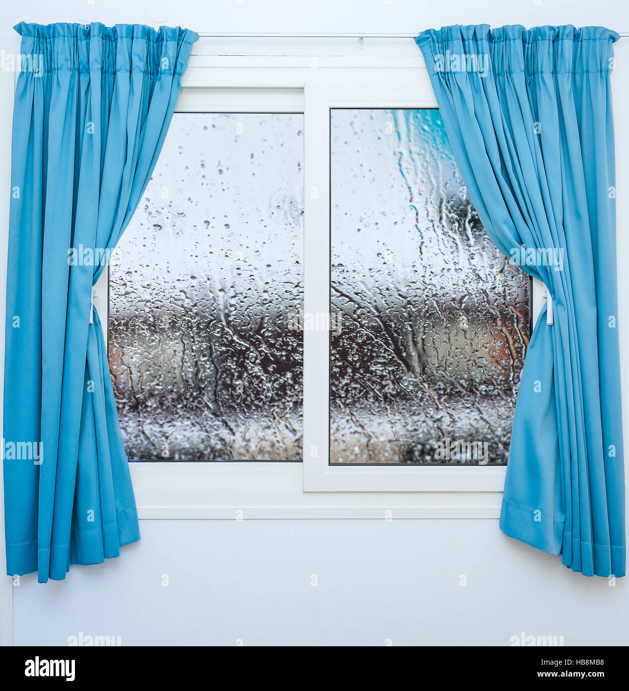 Closed window rainy autumn weather Stock Photo - Alamy