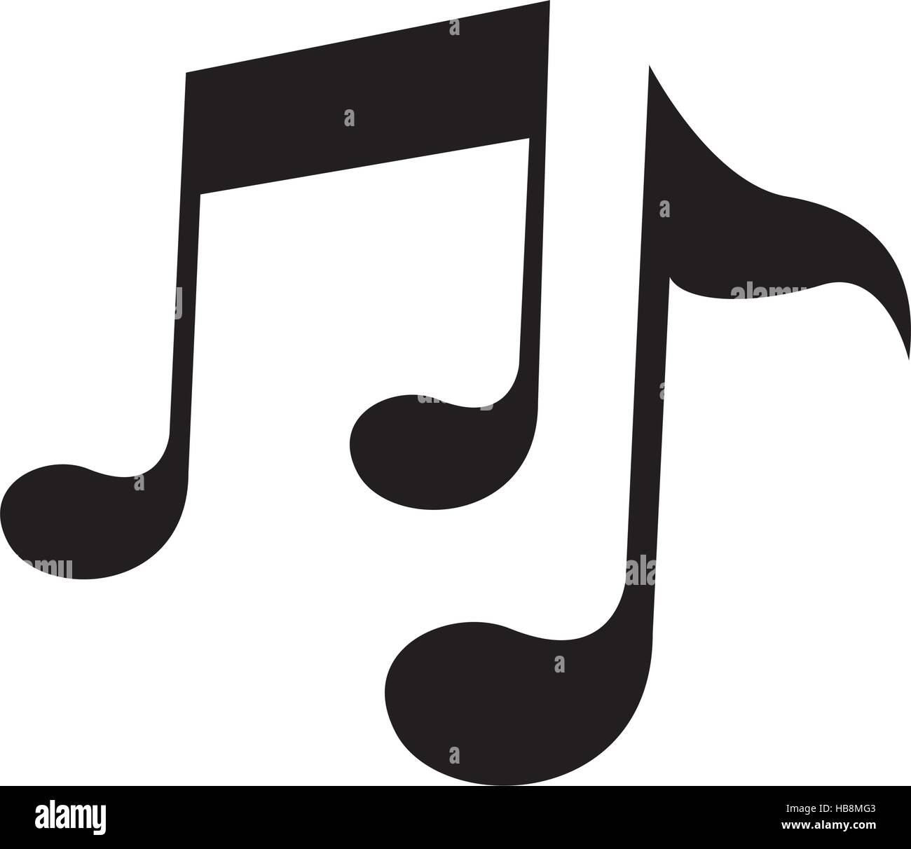 Music note icon. Sound melody pentagram and musical theme. Isolated ...