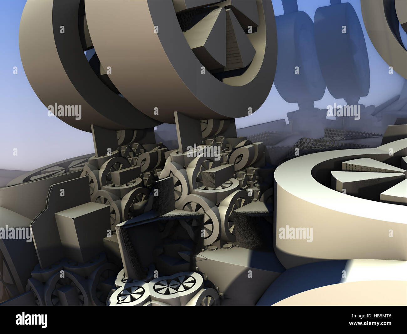 abstract geometric composition made in 3d software Stock Photo - Alamy