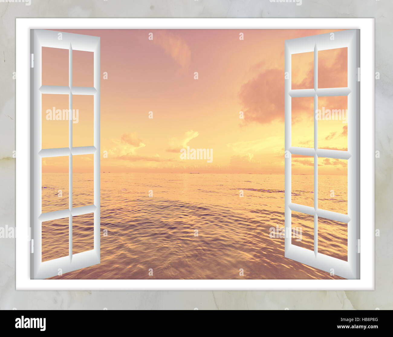 Ocean view window Stock Photo - Alamy