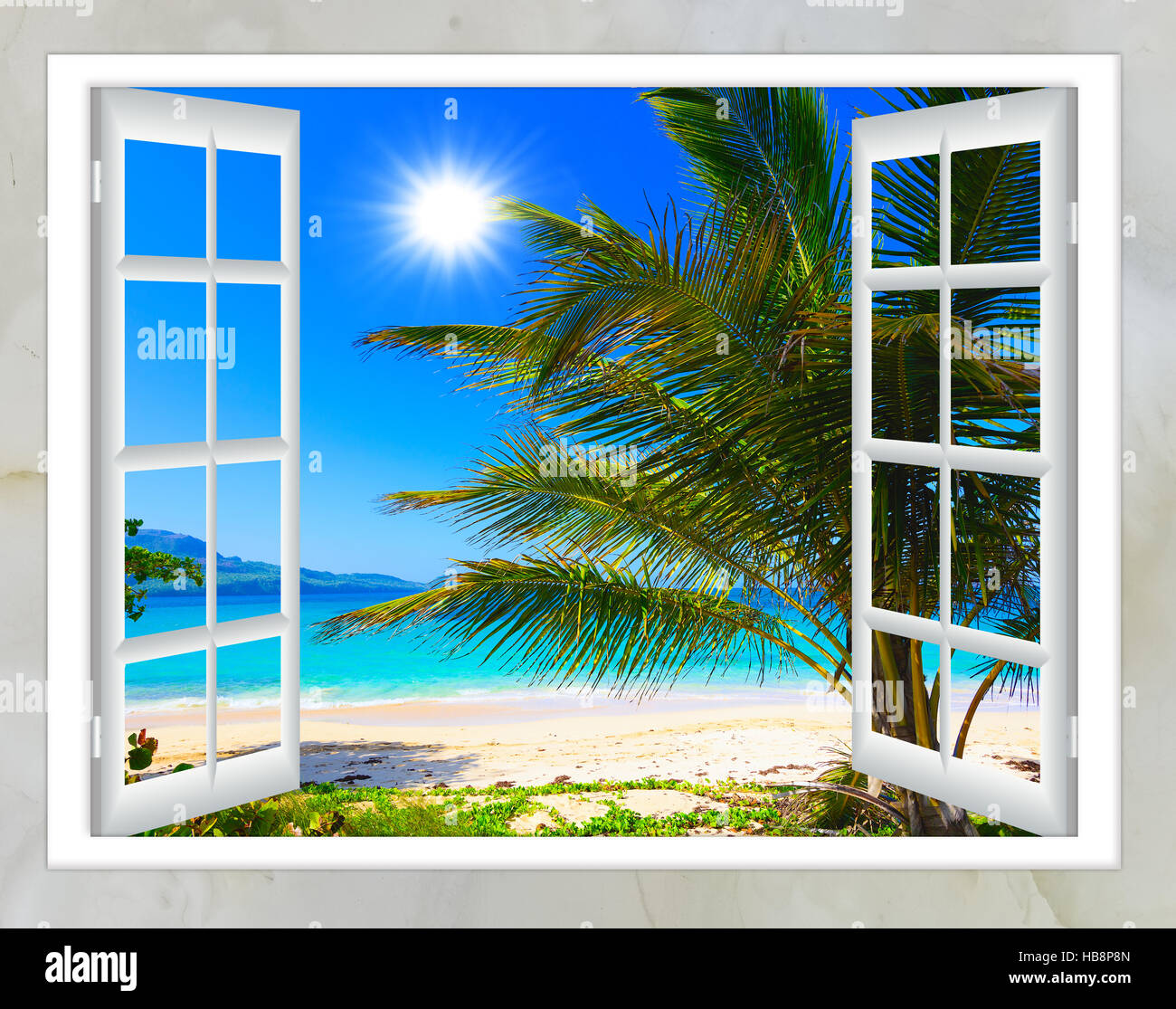 Ocean view window Stock Photo - Alamy