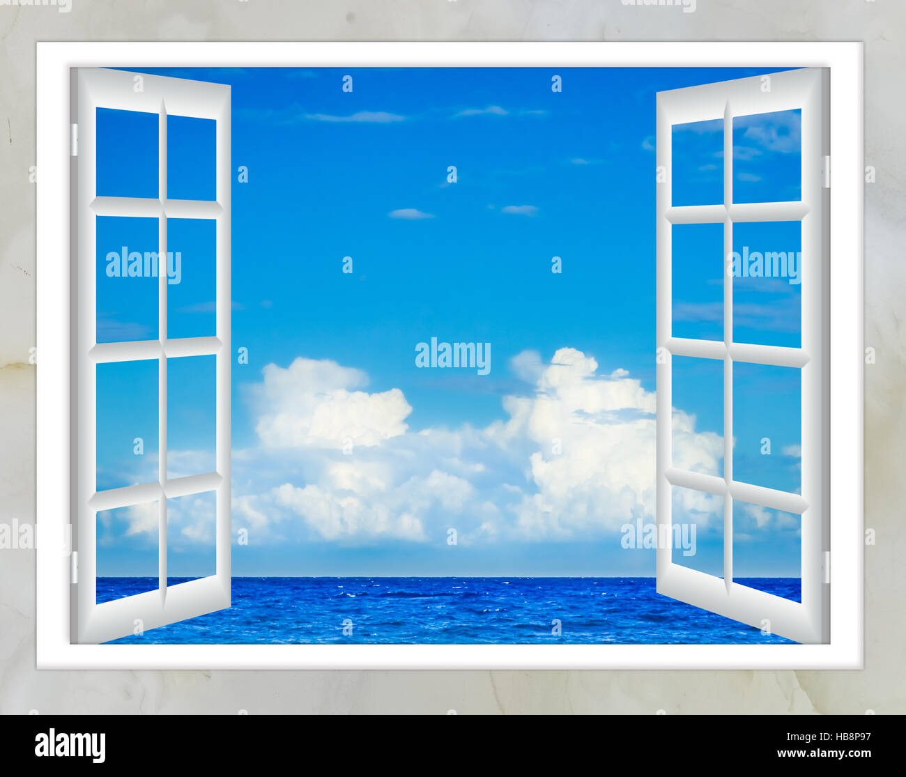 Ocean view window Stock Photo - Alamy